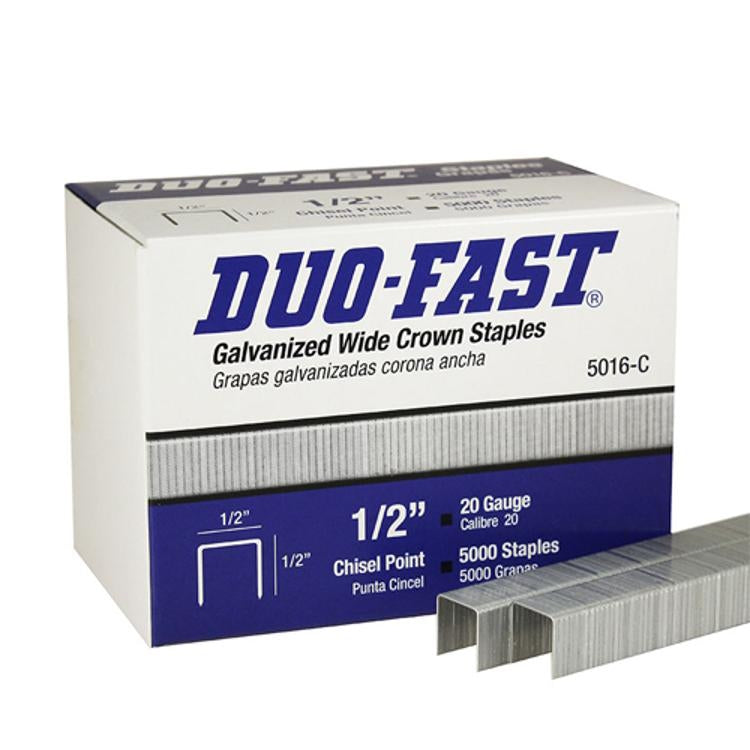 Paslode Duo-Fast 1/2" 20G Galvanized Staples (5000/Box) — Timothy's Toolbox