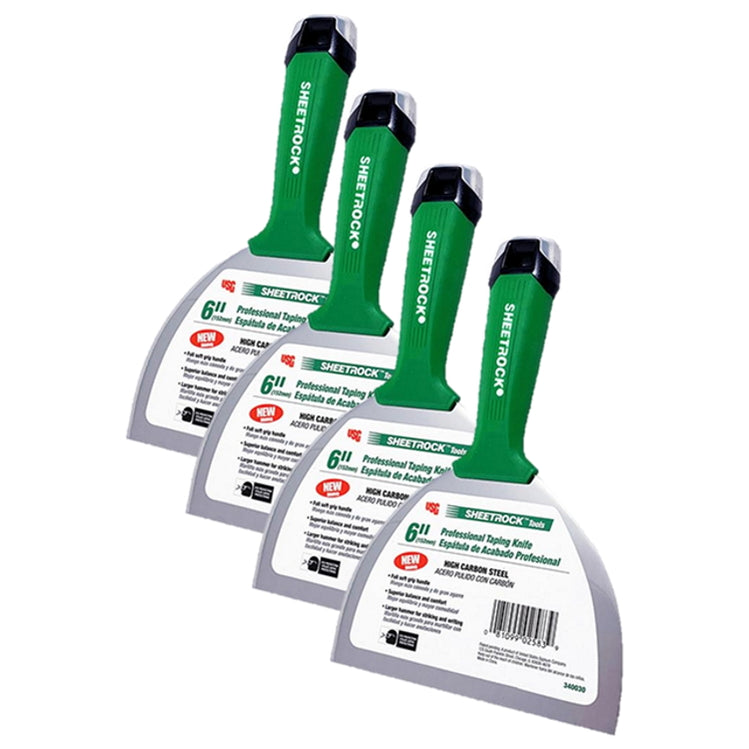 USG Sheetrock 6'' Carbon Steel Pro Drywall Taping Knife (Pack of 4 ...